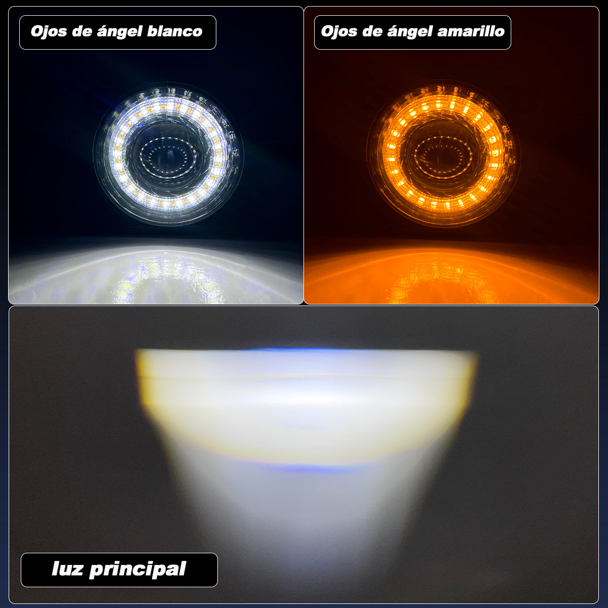 Faros Lupa Ojos De Ángel 3.5'' Redondo - 1/Pzs – X-UNO CAR LIGHTS